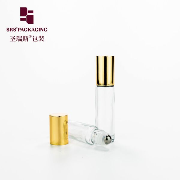 Quality thick wall classic transparent glass perfume roll on bottle 10 ml for sale
