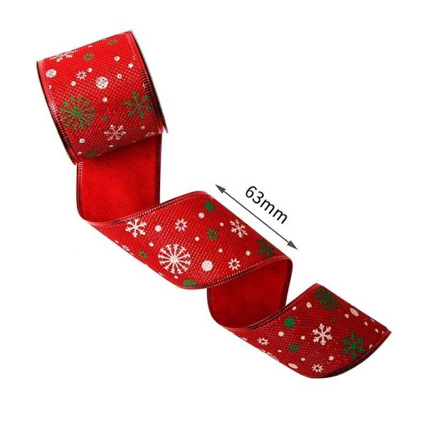 Quality Printed Wired Burlap Ribbons Customized for Christmas Gifts by MSD Ribbon 2.5 for sale