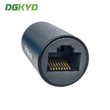 Quality Ultra Thin Straight Through Head RJ45 Waterproof Dual Interface 180 Degree Round for sale