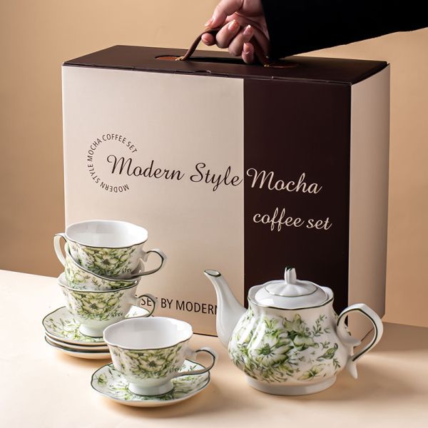 Quality 800ml Volume Europe Design Style Porcelain Coffee Tea Set for Afternoon Tea Gathering for sale