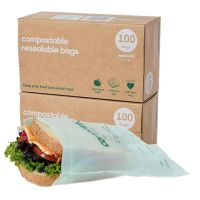 Quality 100% compostable gallon - sized freezer bags, biodegradable food storage bags, for sale