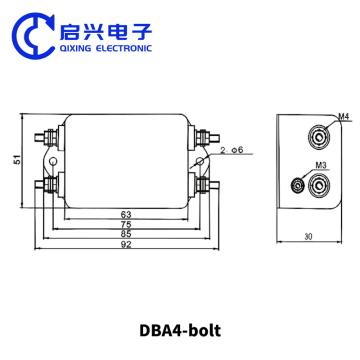 Quality Screw Metal Case EMI Filter Single Phase Filter Low Pass 115/250vac DBA4 for sale