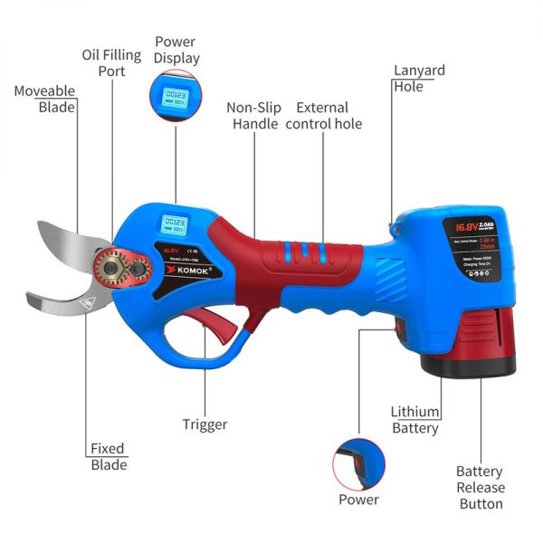 Quality Cordless Electric Shears For Pruning Trees 2000mAh Battery Power for sale
