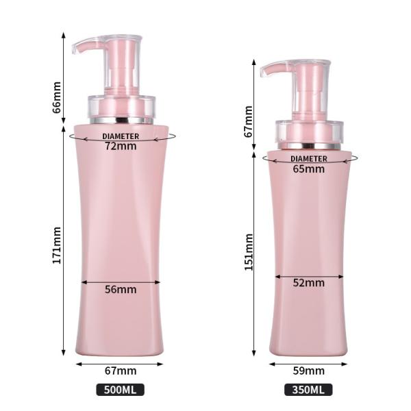 Quality Empty 350ml 500 Ml Luxury Body Lotion Packaging Shower Gel Container Pink for sale