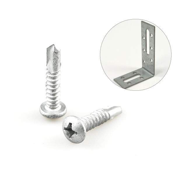 Quality Zinc Alloy Coated 5.5x25 Phillips Pan Head Bimetal Roofing Screw for Roof Corner Brace for sale