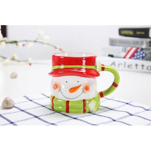 Quality Hand Painted Three Dimensional 301CC Christmas Ceramic Mugs for sale
