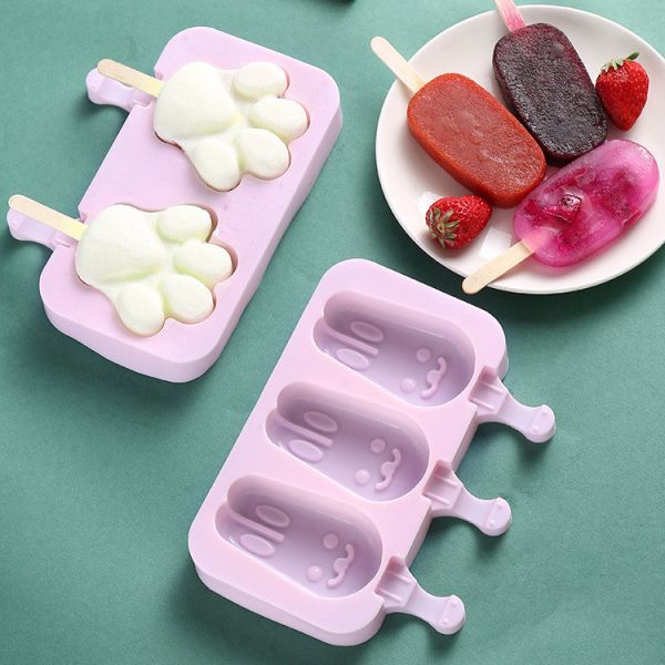 Quality BPA Free Customized Design Silicon Ice Cream Popsicle Mold Making with Stick for sale