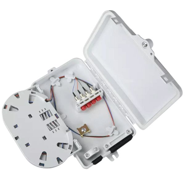 Quality 4Port Fiber Optic Terminal Box SC Simplex SM Cables White Waterproof IP-66 for sale