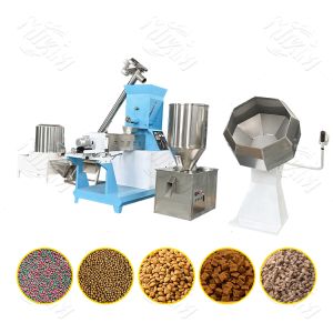 Quality Highly efficient Dry Floating Fish Feed Pellet Processing Line 200kg/H-6000kg/H for sale