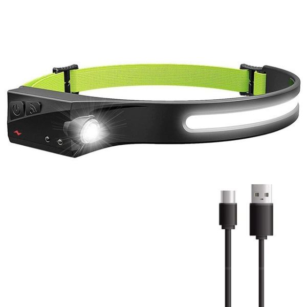 Quality 10W COB Flood USB Rechargeable XPE LED Waterproof Headlamp Rubber 350 Lumen for sale