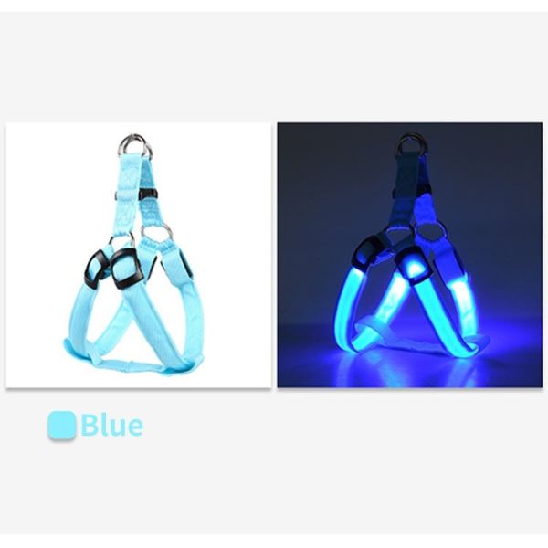 Quality LED Night Dog Harness Vest Rechargeable USB Reflective Design Adjustable Leash Outdoor Walks for sale