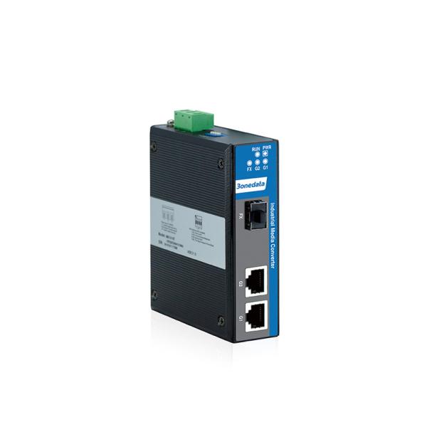 Quality 3-port gigabit unmanaged DIN-rail mounting industrial Ethernet media converter for sale