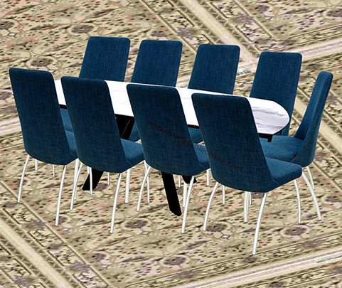 Quality 1.9 Meter Ceramic Top Dining Table , Horsebelly Glass Extension Dining Table for sale