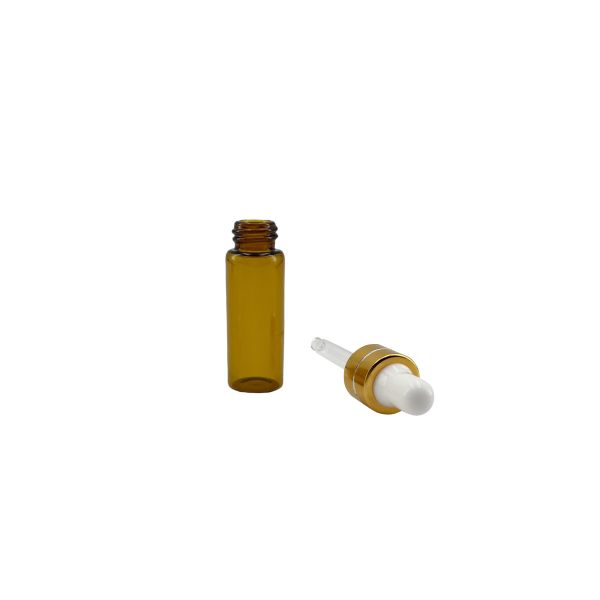 Quality 1ml 2ml 3ml 5ml Glass Amber Dropper Bottle Customizable Empty Serum Bottle With for sale