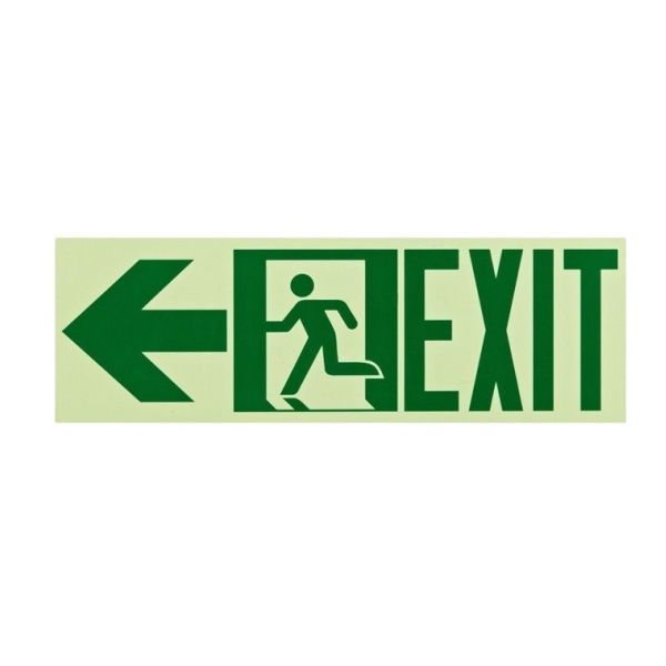 Quality Emergency Running Man Left/Right Photoluminescent Fire Exit Sign for sale