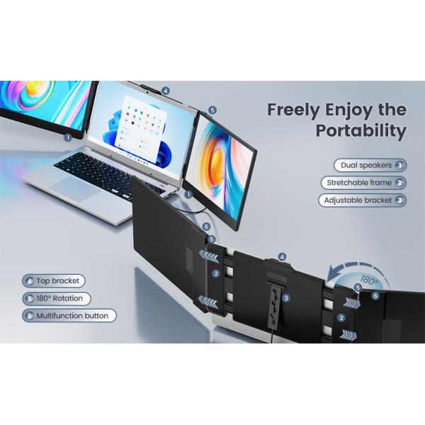 Quality LCD Triple Laptop Display Extender Portable Monitor Android Linux for sale