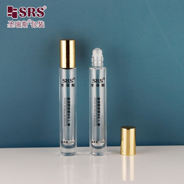 Quality Round Clear Glass Roller Bottle 10ML for Perfume Essential Oil for sale
