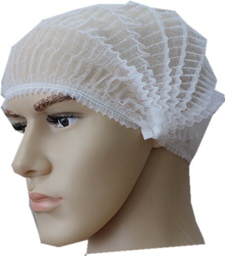 Quality Disposable PP 16GSM 18 Inch White Mob Cap Non Sterilized for sale