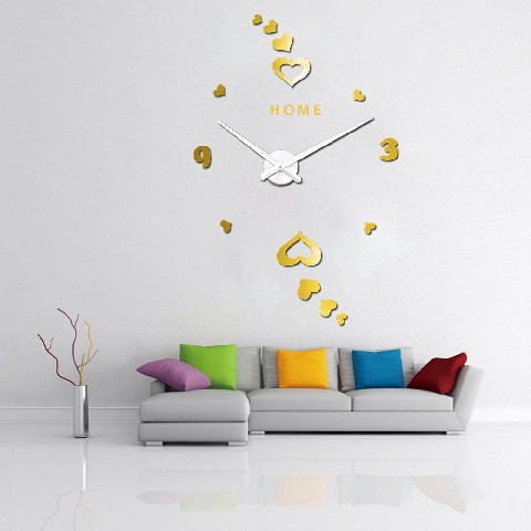 Quality Arabic Digital Heart Romantic Wall Art Clock Home Decor Large 3D Hanging Wall for sale