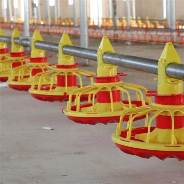 Quality Stainless Pan Feeding System For Broiler Feed Pan Orange And White for sale