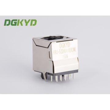 Quality 180 degree top insertion CAT6 10 pins 10 contacts RJ45 Shielded Connector for sale