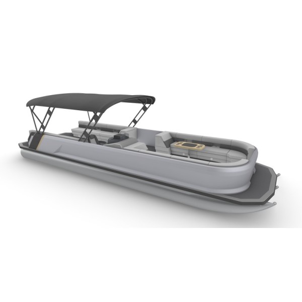 Quality Custom Color Luxury Fiberglass Pontoon Boat for fishing trips Recreational party for sale