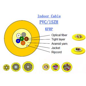 Quality G657A2 Kevlar GJPFJH Indoor Fiber Optic Armoured Cable 12 Core SM 6B6 0.9mm for sale
