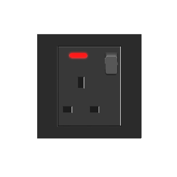 Quality 13 Amp British Standard Power Socket PC Black / Champagne / Grey for sale