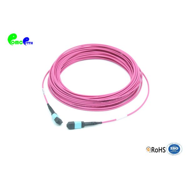 Quality OM4 MTP Male 24F SX 50 / 125μm MTP Trunk Cable With G651 Magenta LSZH Jacket for sale