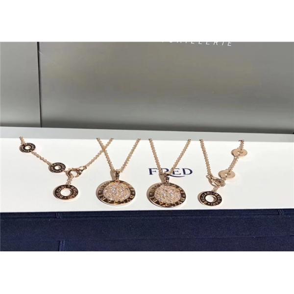 Quality Luxury 18K Gold Diamond Necklace , Personalized High End Fashion Jewelry for sale