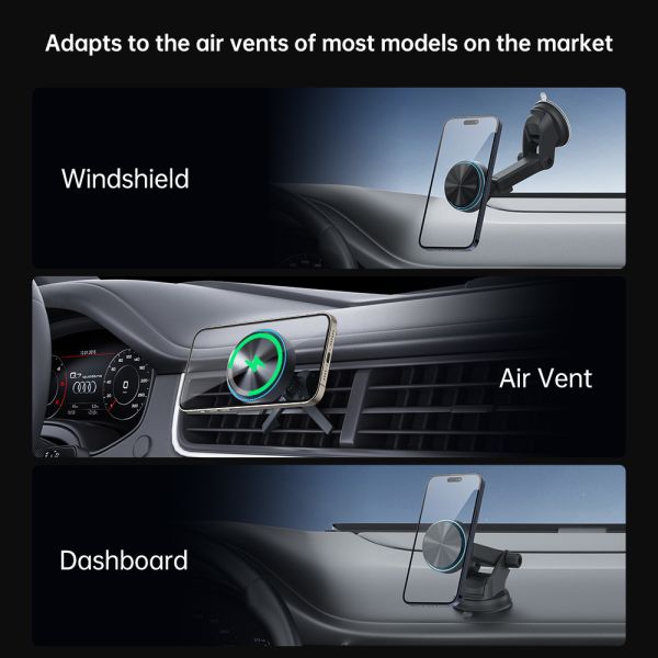 Quality Easy Alignment Magsafe Wireless Car Charger Portable For IPhone 15 Pro Max for sale