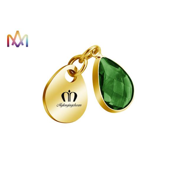 Quality SS304 Tag Pendants Custom Engraving Charms With Birthstone for sale