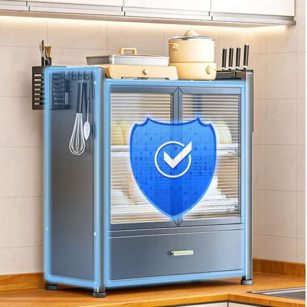 Quality Thickened Carbon Steel Frame Storage Cabinet with 30kg Load Capacity Per Shelf and Modern Minimalist Design for Kitchen and Living Room for sale