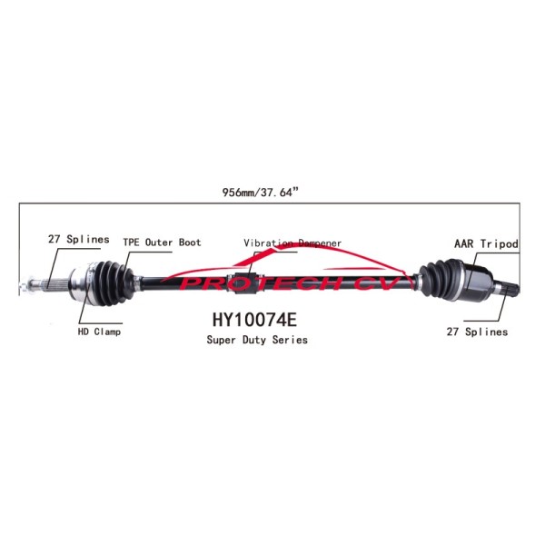 Quality TPEE Boot Inner Cv Joint Assembly Drive Shaft For Hyundai Elantra 2.0L L4 for sale