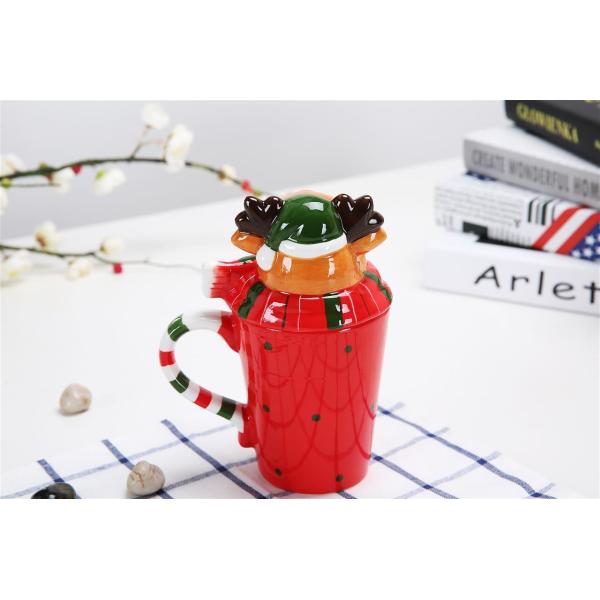 Quality Cartoon Three Dimensional 400ml Christmas Ceramic Mugs for sale