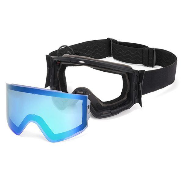 Quality Logo Customized Logo Removable Nose Guard Magnetic Heated Ski Goggles with Side for sale