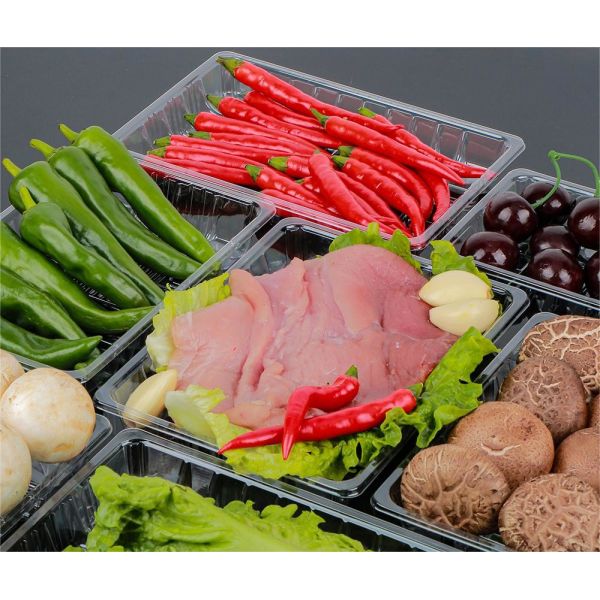 Quality OEM ODM Square Disposable 14*14*2cm Plastic Meat Packaging for sale