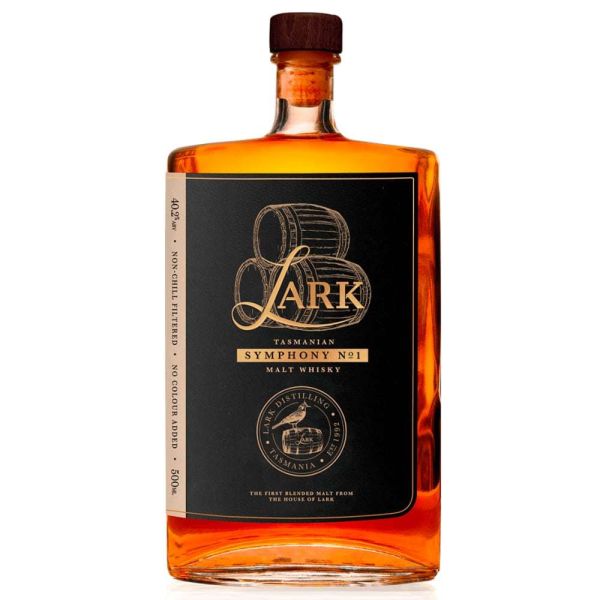 Quality 500ml Lark Whisky Glass Bottle, Super Flint,  Australian Whiskey for sale
