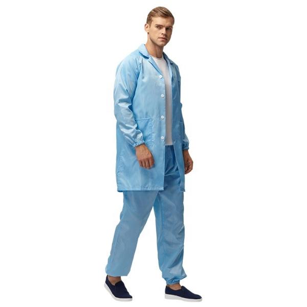 Quality Anti Static ESD Work Suit 98% Polyester 2% Carbon Clean Room Clothes for sale
