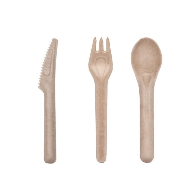 Quality Biodegradable Bagasse Eco Friendly Disposable Cutlery 141.7mm Compostable Forks for sale