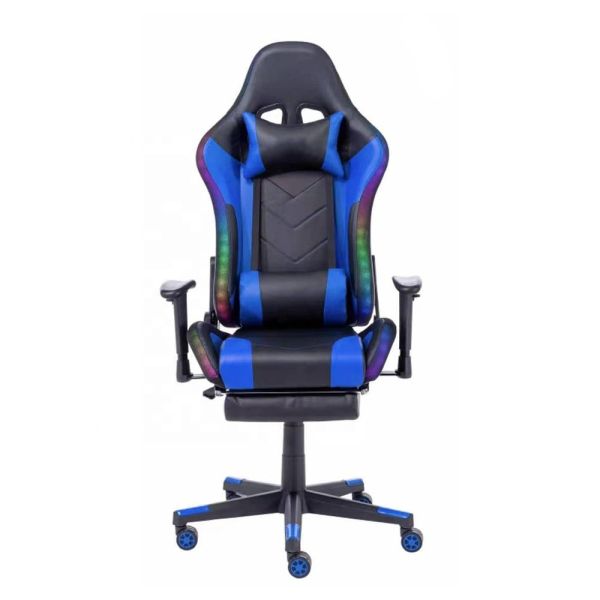 Quality Seat Height 54cm Adjustable Armrest Racing LED Light RGB Gaming Chair with Custom Logo for sale
