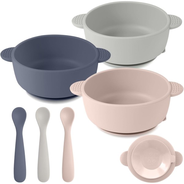 Quality Silicone Bowls with Suction for Toddlers Non-Slip Baby Feeding Bowls with Lids for sale