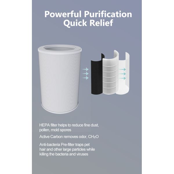 Quality Portable Smart Hepa 13 Air Purifier Smoke Eater 600 Sq Ft Custom for sale