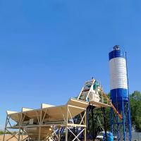 china HZS50 Mobile Concrete Batching Plant 115Kw For Small Scale Construction Sites