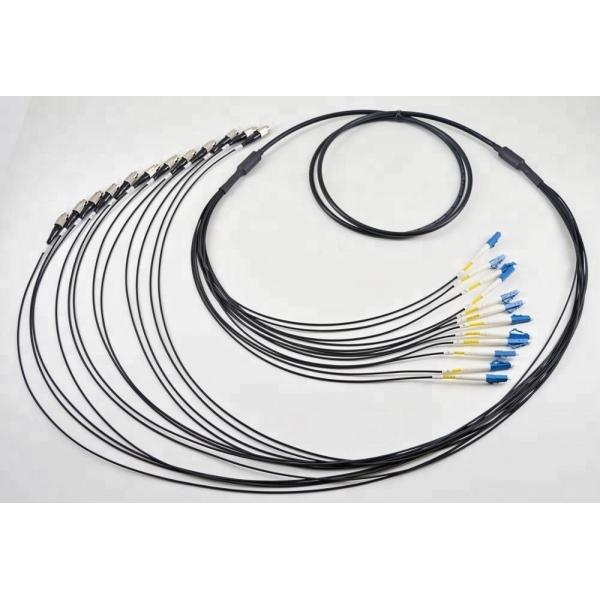 Quality Outdoor Tactical Armored Fiber Optic Patch Cord 12 Cores LC/UPC To ST/UPC Single for sale
