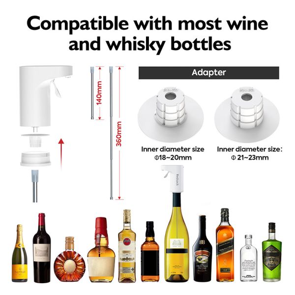 Quality 1200mah Battery Smart Multi Smart Wine Aerator And Dispenser With LED Touch for sale
