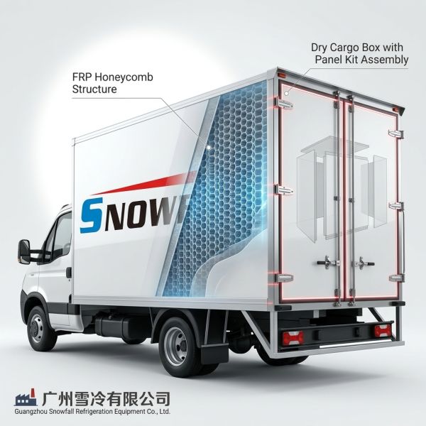 Quality Ventilation System Equipped FRP Honeycomb Dry Cargo Box with Panel Kit Assembly for sale