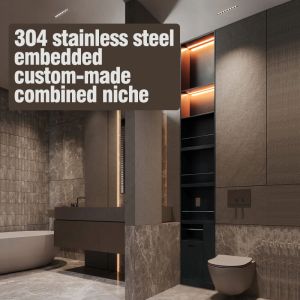 Quality 304 Stainless Steel Shower Niche with Embedded Custom Design Full Welded for sale