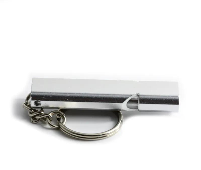Outdoor Portable Emergency Survival Whistle Double Tube High Frequency Aluminum Camping Rescue Whistle