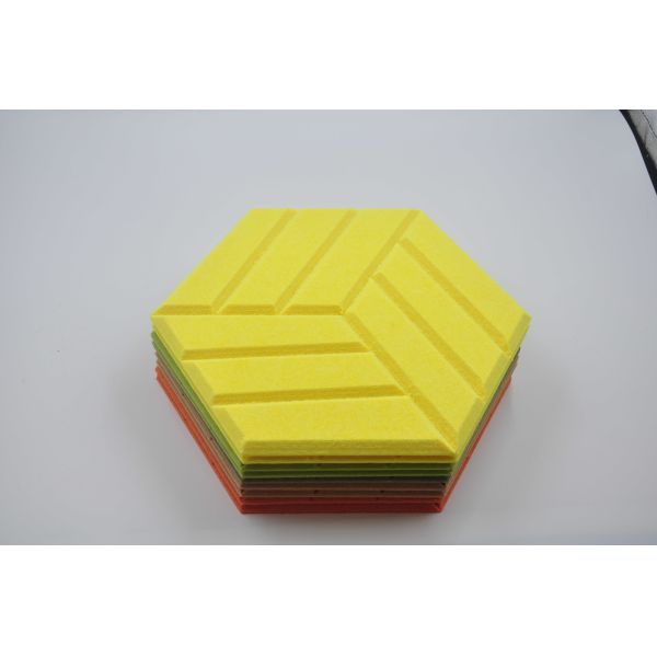 Quality Polyester Acoustic Decorative Wall Panels Sound Absorption Hexagon Sound Panels for sale